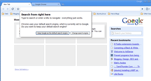 Review and screenshots: Google Chrome – TechZilo